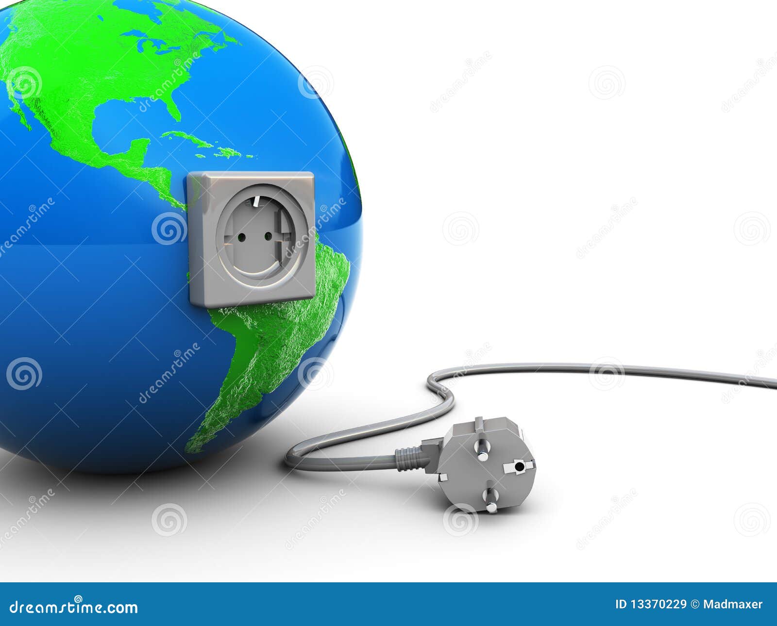 Earth unplugged stock illustration. Illustration of cable - 13370229