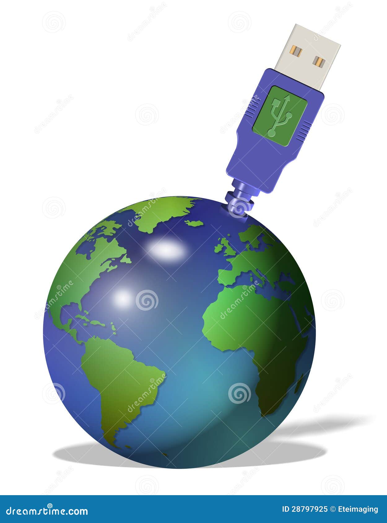 Earth and USB stock illustration. Illustration of abstract - 28797925