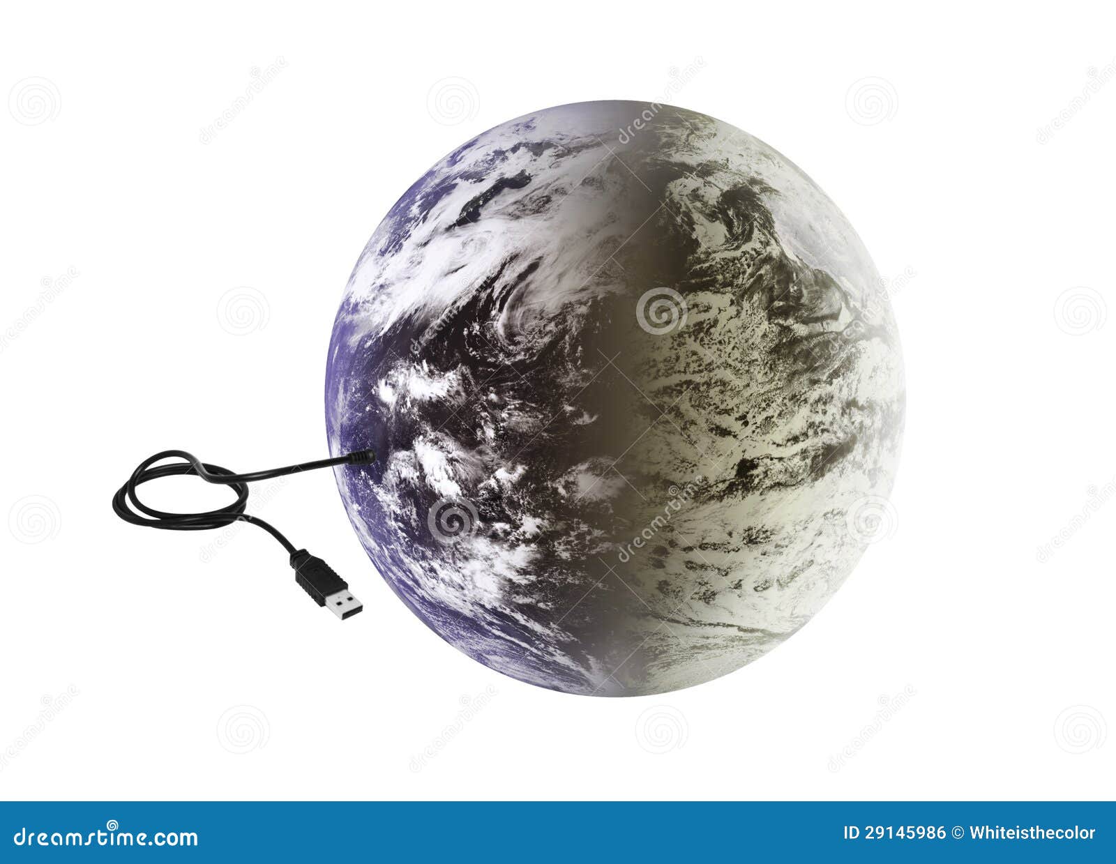 Earth with usb connection stock photo. Image of space - 29145986