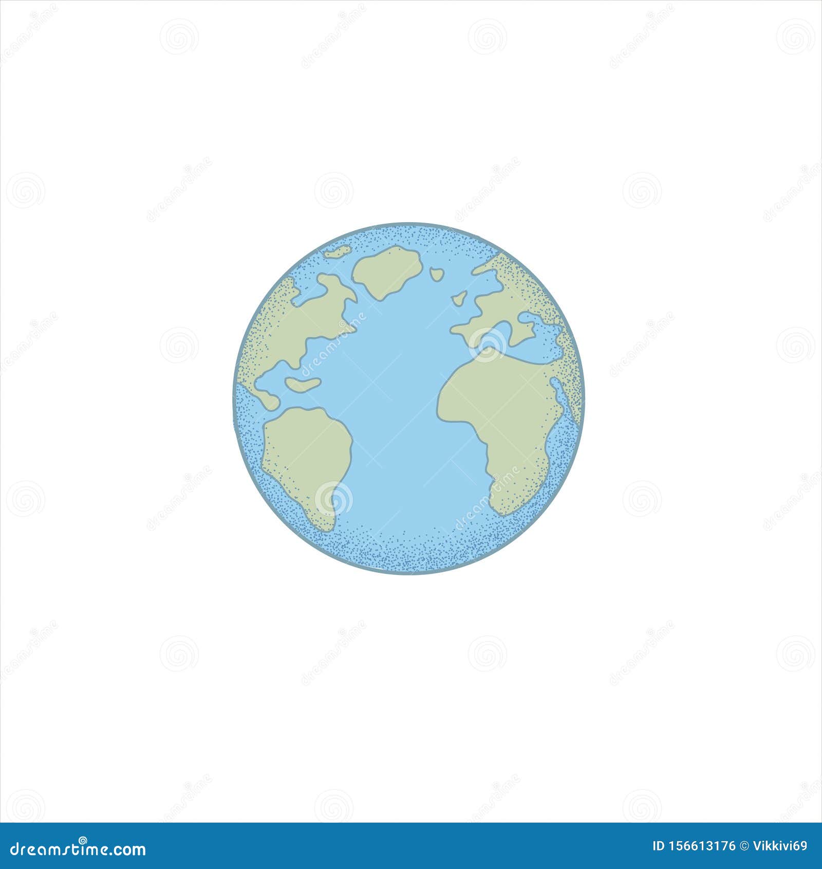 Earth. Vector Drawing of the Globe Stock Illustration - Illustration of ...