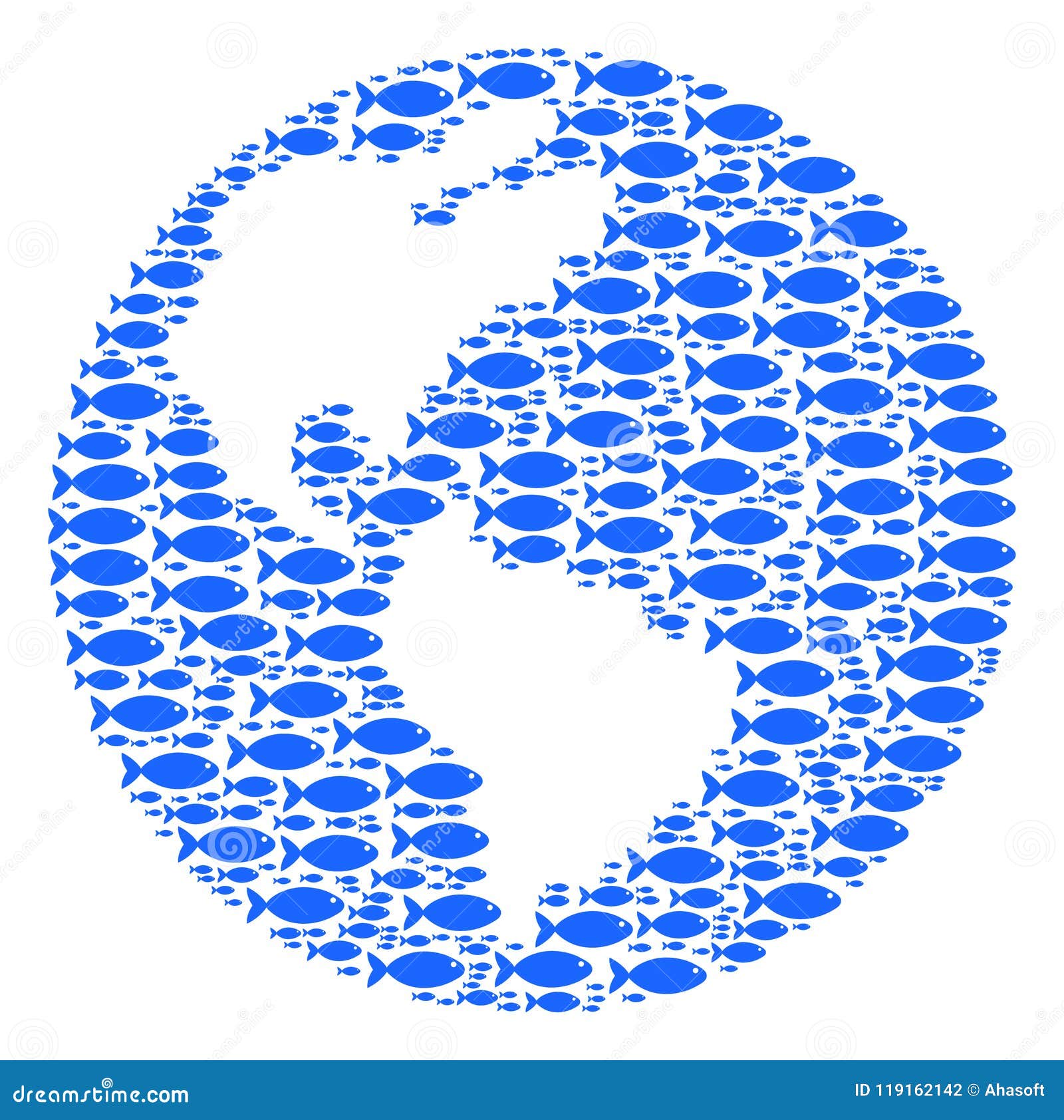 Earth Composition of Fish Icons Stock Vector - Illustration of mosaic ...