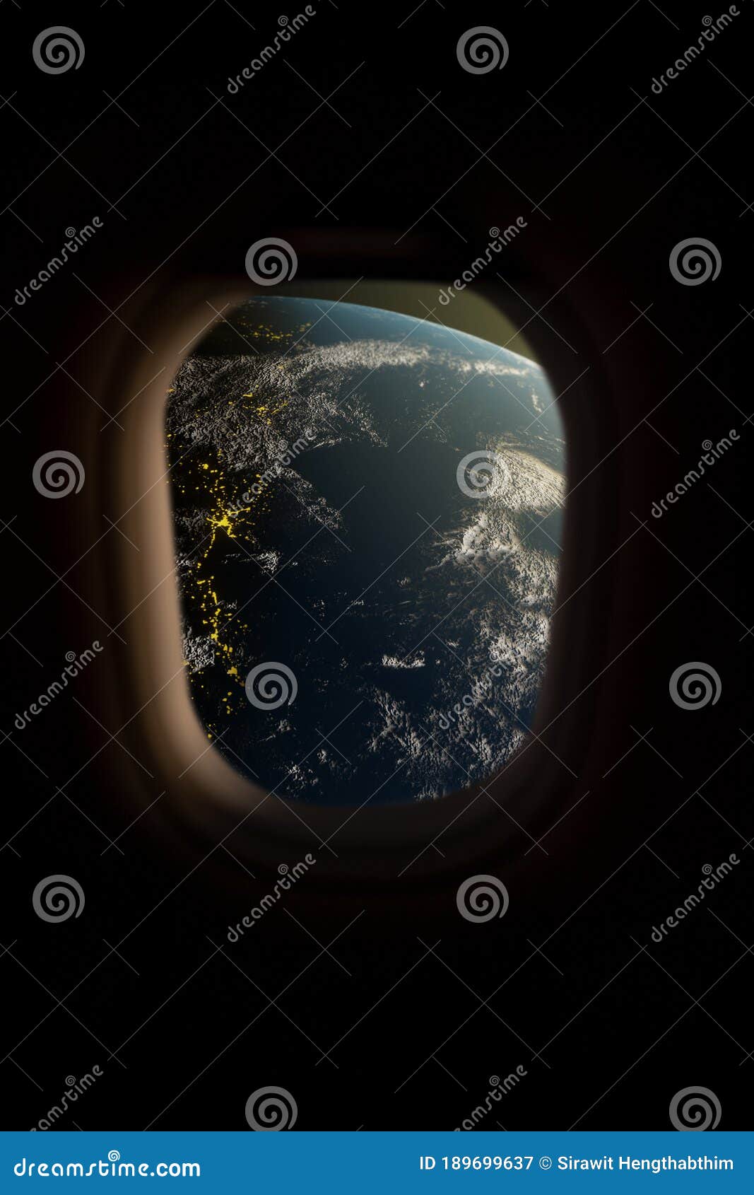 Earth View from Spaceship Window Stock Image - Image of beautiful ...