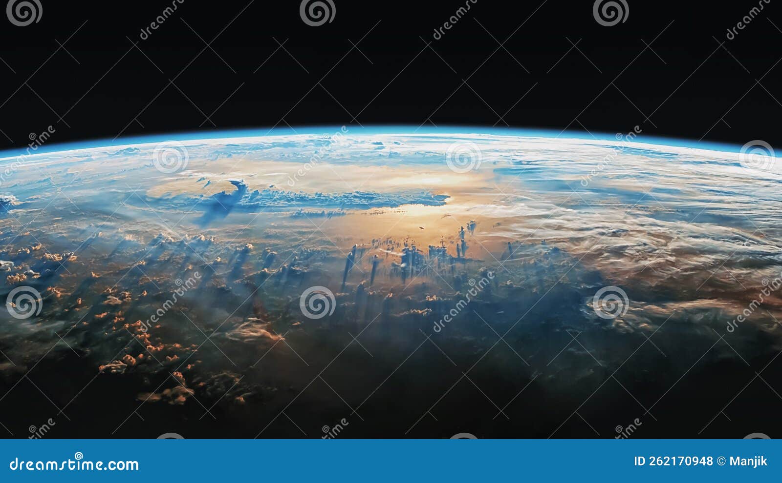 The Earth Viewed from the Orbit Stock Photo - Image of luminosity ...