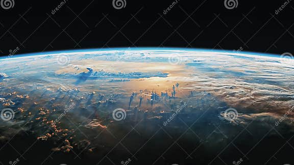 The Earth Viewed from the Orbit Stock Photo - Image of luminosity ...
