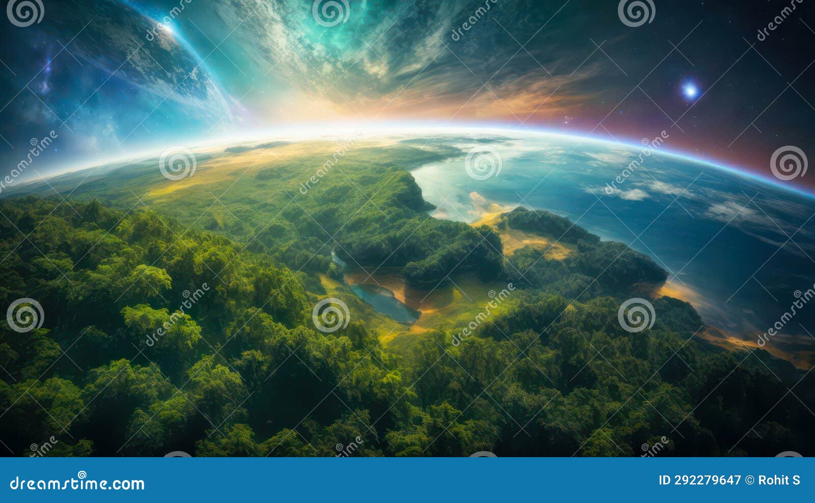 Earth Viewed from Space, Greenery, Dynamic View, Beautiful Scenery ...