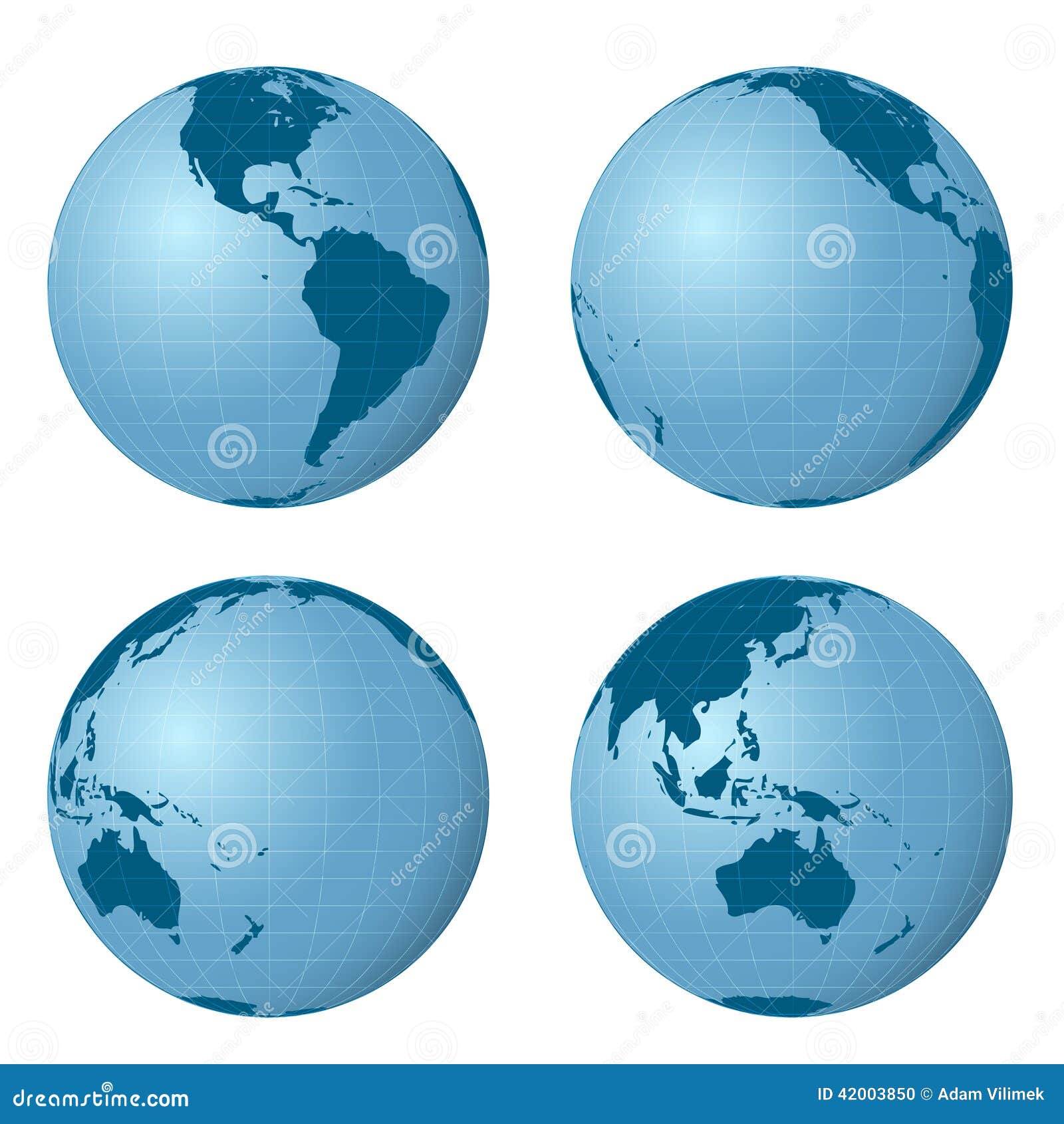 Earth Views Pack with Four Positions Vector Stock Vector - Illustration ...