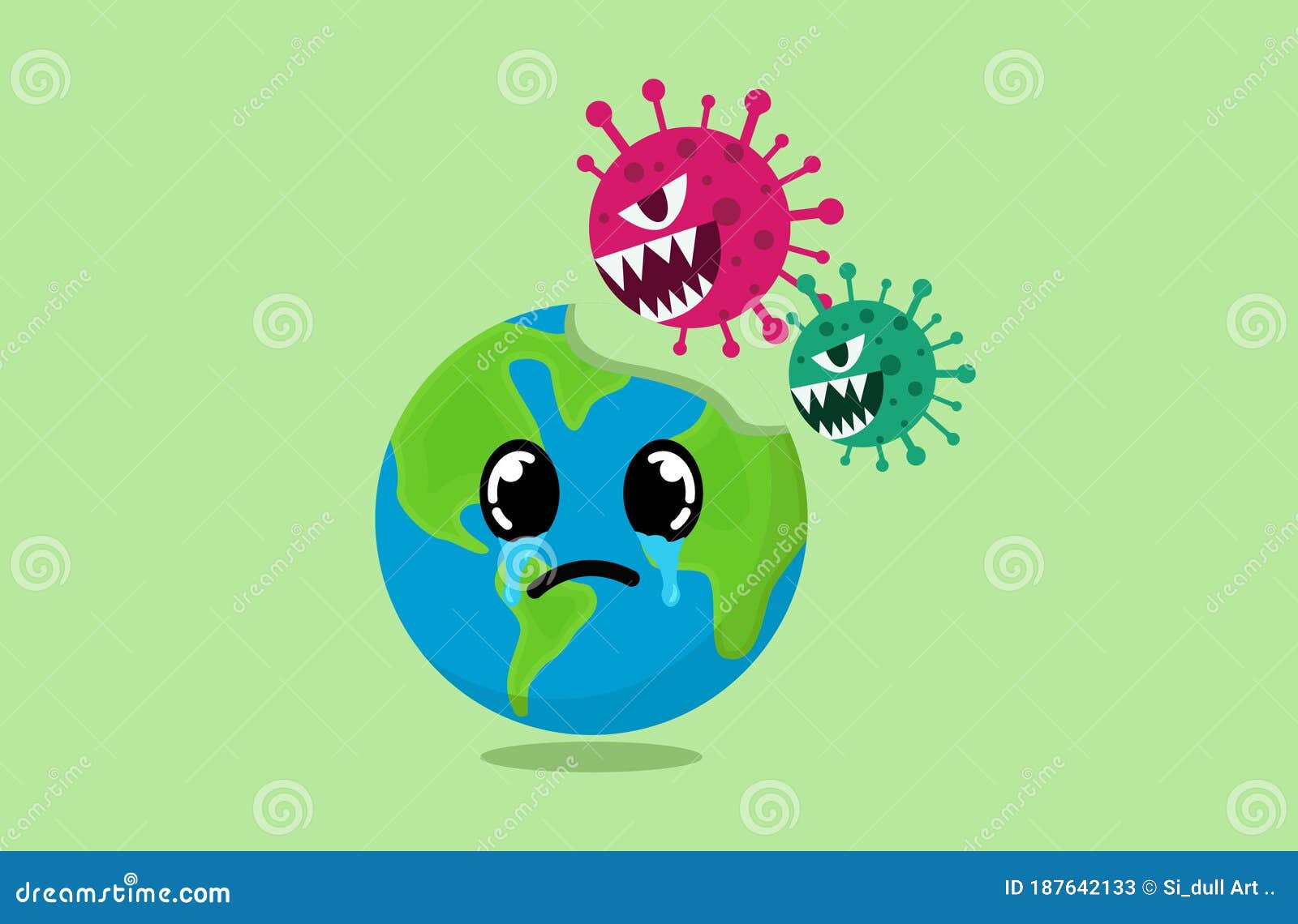 Illustrative Design of a Virus is Attacking the Earth Stock Vector ...