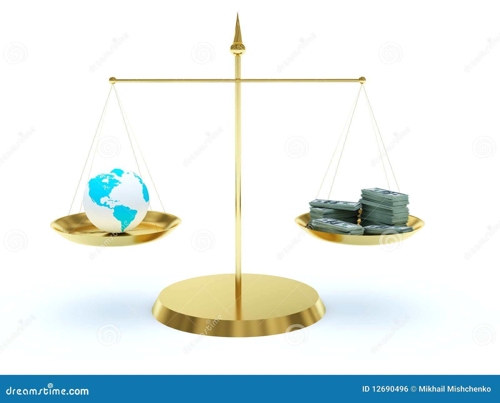 Earth vs money stock illustration. Illustration of scales - 12690496