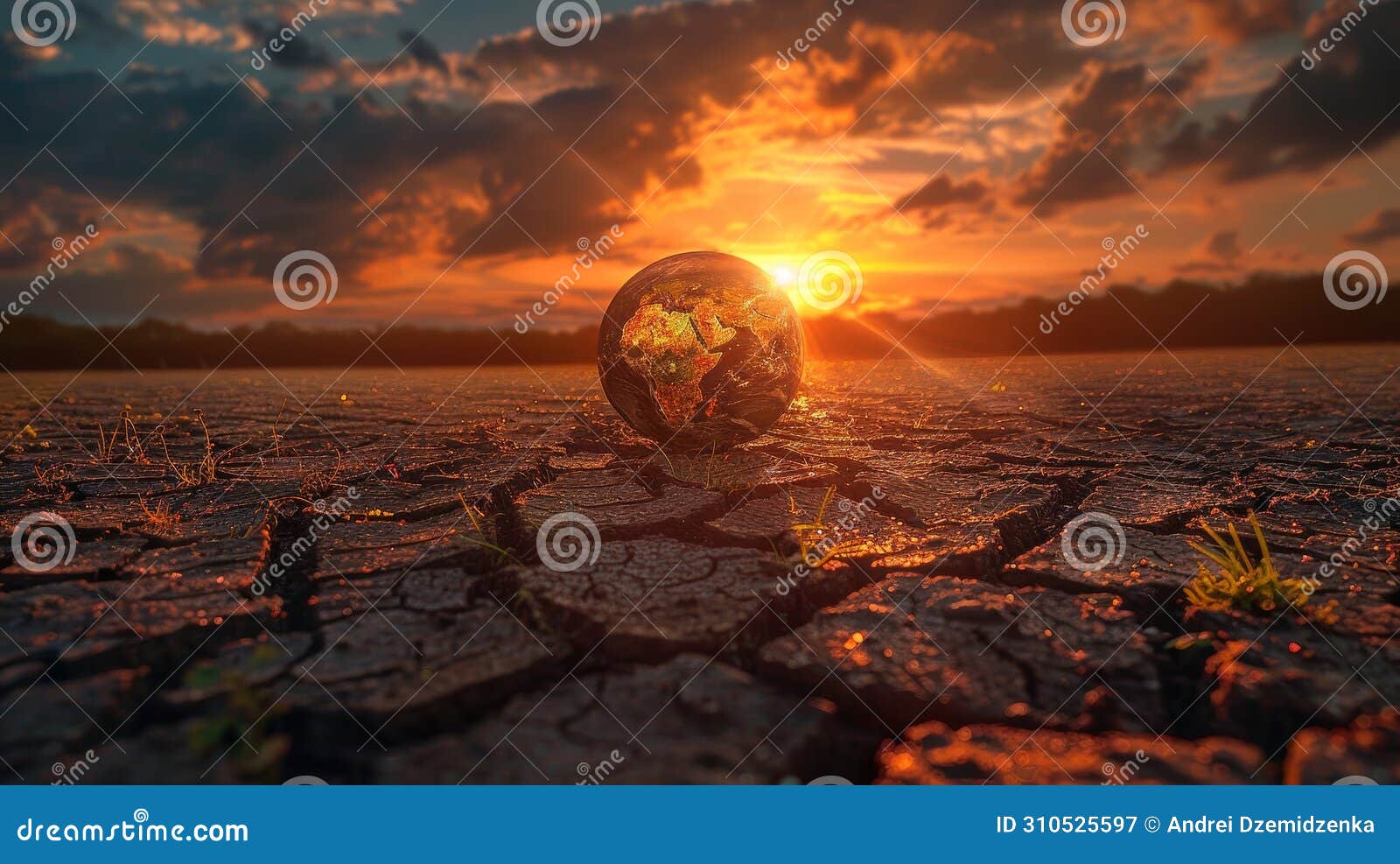 The Earth Was Withered by Climate Change Stock Illustration ...