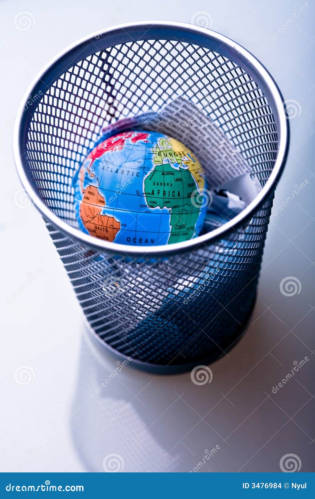 Earth in waste-bin stock photo. Image of trash, earth - 3476984