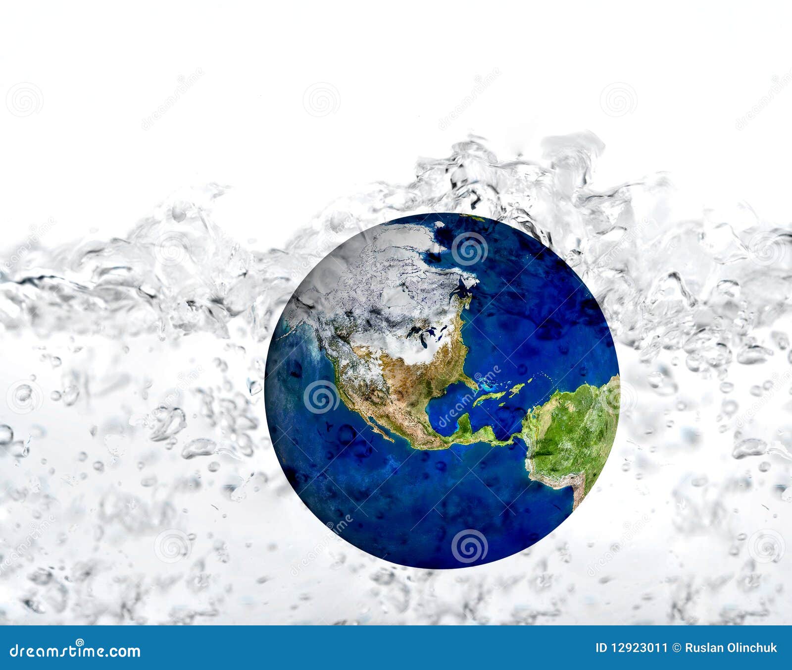 Earth in water stock image. Image of clear, closeup, isolated - 12923011