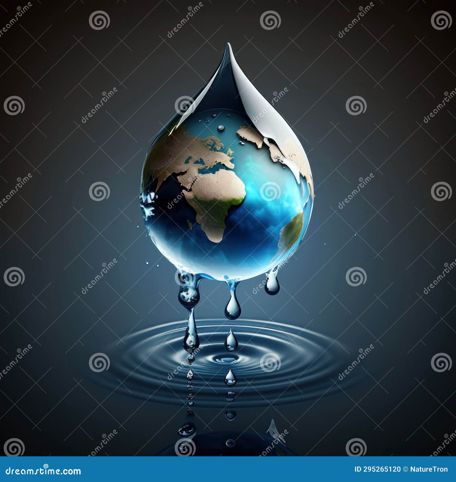 Earth in Water Drop Earth in Water Drop of Water Stock Illustration ...