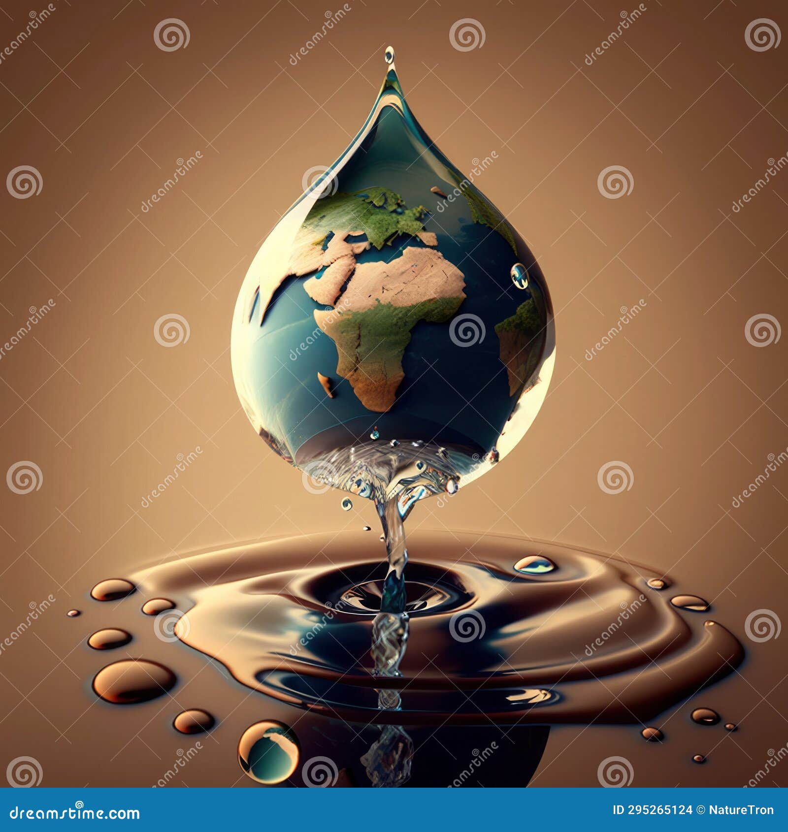 Earth in Water Drop Earth in Water Drop Drop of Water Stock ...