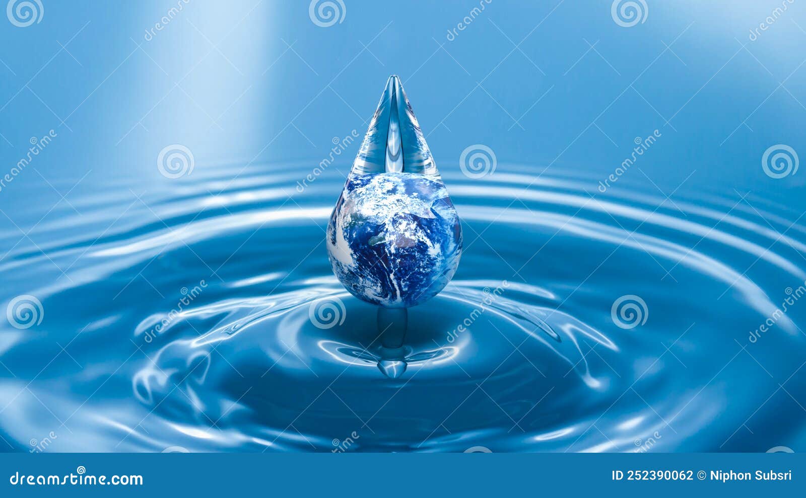 Earth in Water Drop for Ecology Concept 3d Rendering Stock Illustration ...