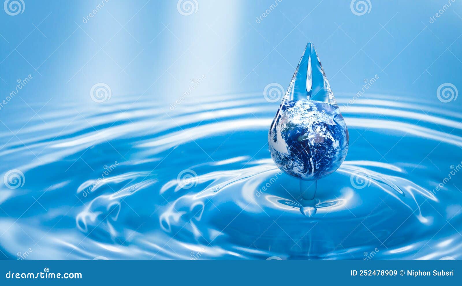 Earth in Water Drop for Ecology Concept 3d Rendering Stock Illustration ...
