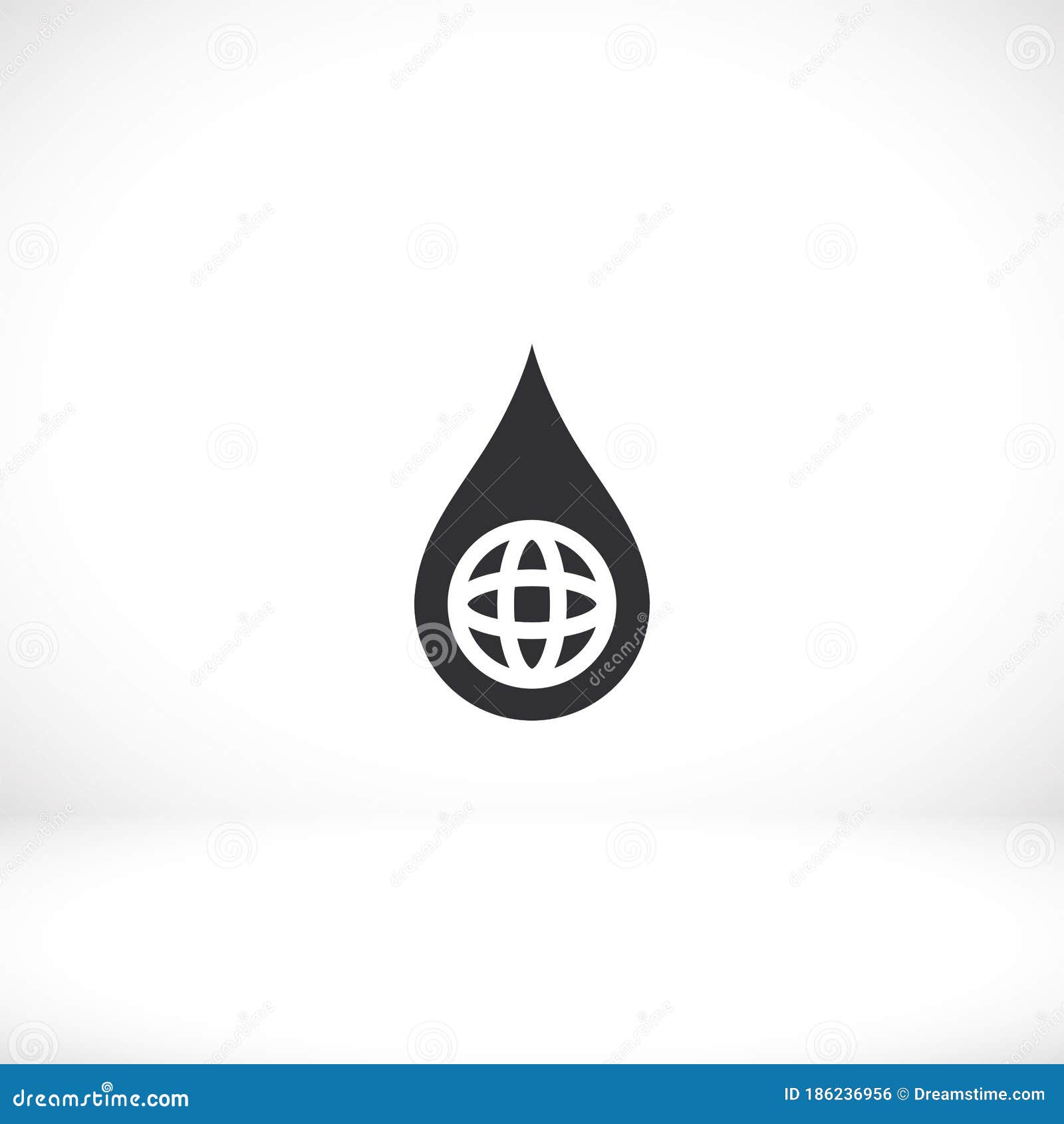 Earth Water Drop Icon. Planet in Drops of Water. Vector EPS 10. Flat ...