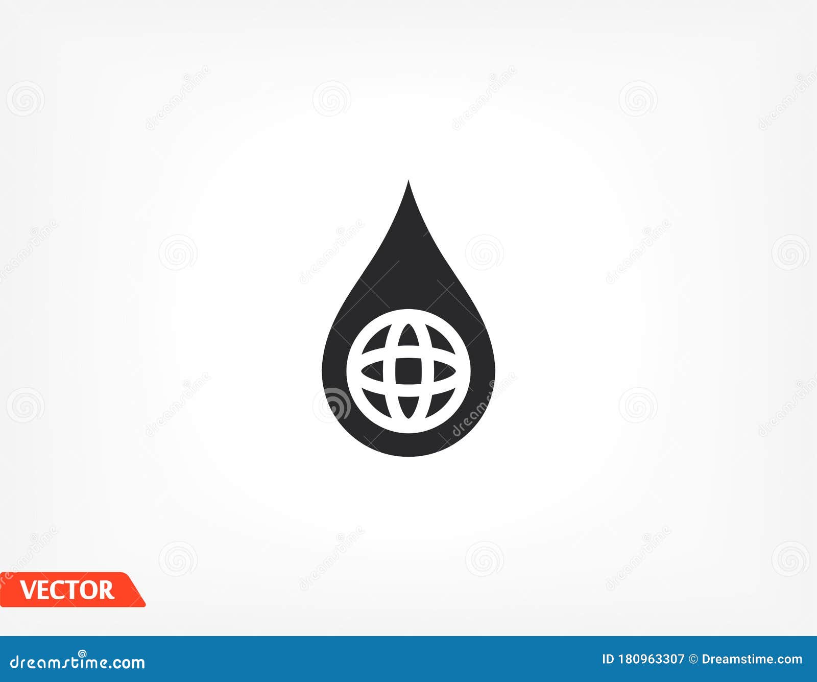 Earth Water Drop Icon. Planet in Drops of Water. Vector EPS 10. Flat ...