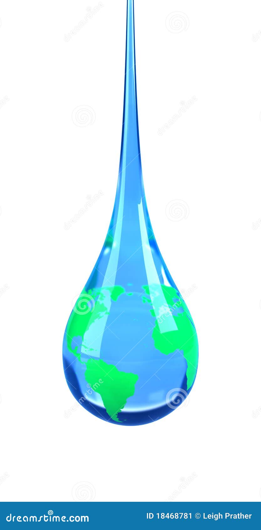 Earth Water Drop Isolated on White Stock Illustration - Illustration of ...