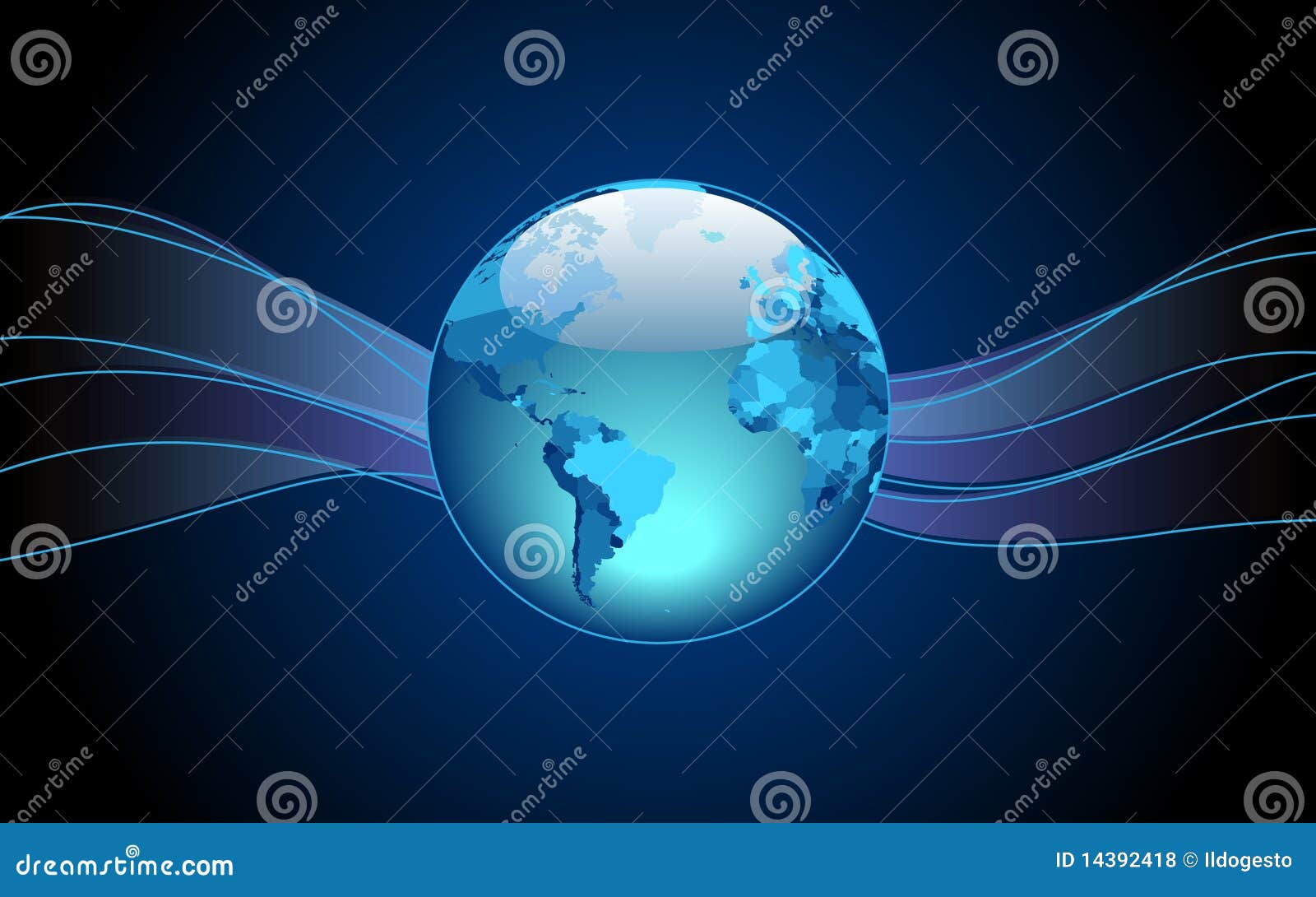 Earth and waves background stock vector. Illustration of design - 14392418