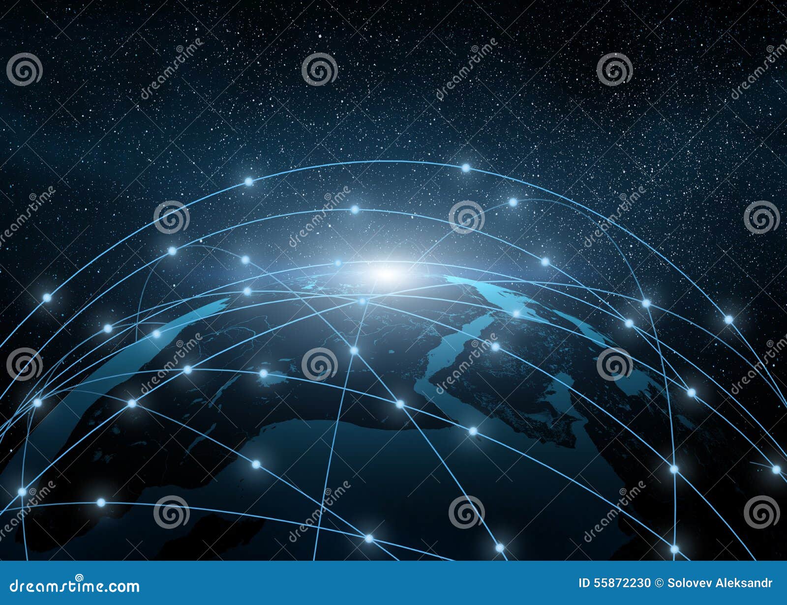 Earth in a web of network stock illustration. Illustration of ...