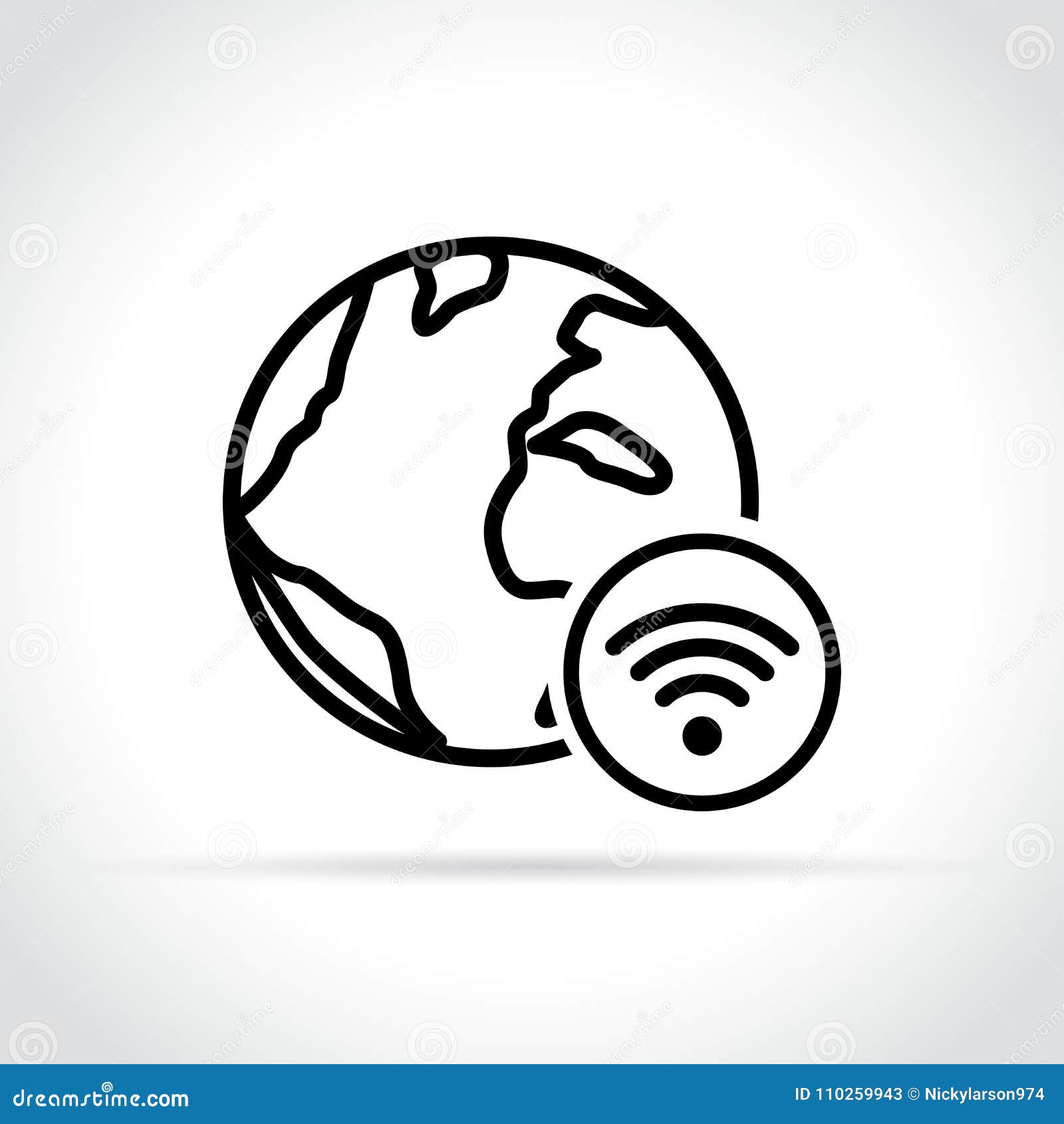 Earth and Wifi Icon Concept Stock Vector - Illustration of symbol ...