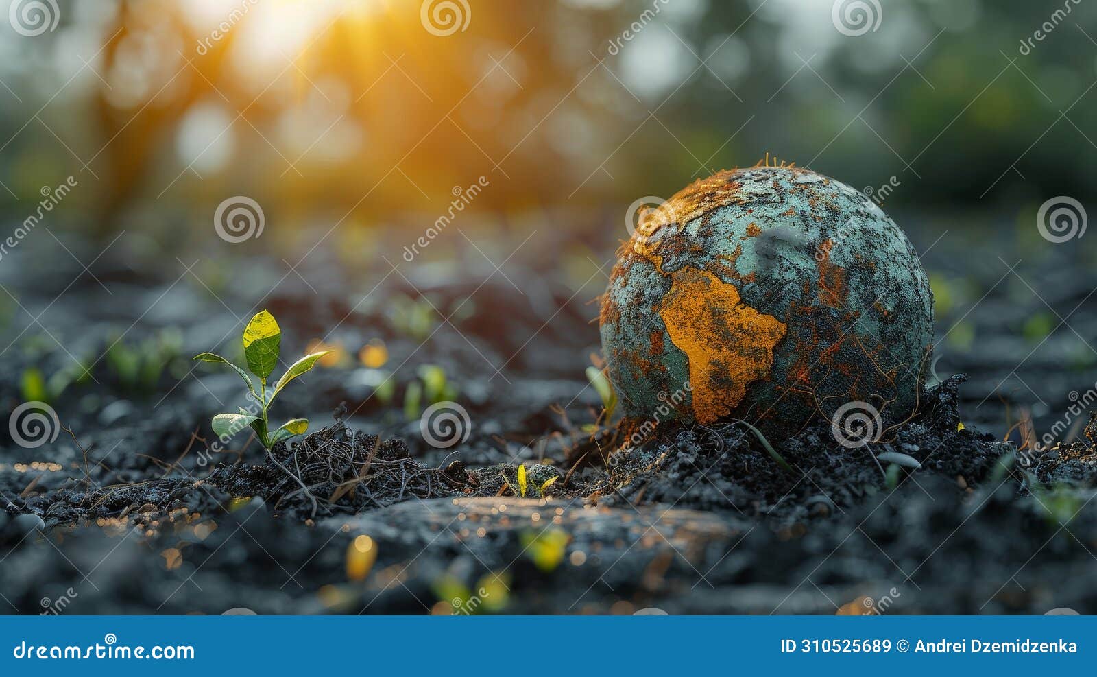 Earth Withered Due To Climate Change Stock Illustration - Illustration ...