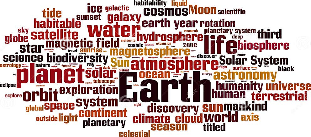 Earth word cloud stock illustration. Illustration of planet - 184924723