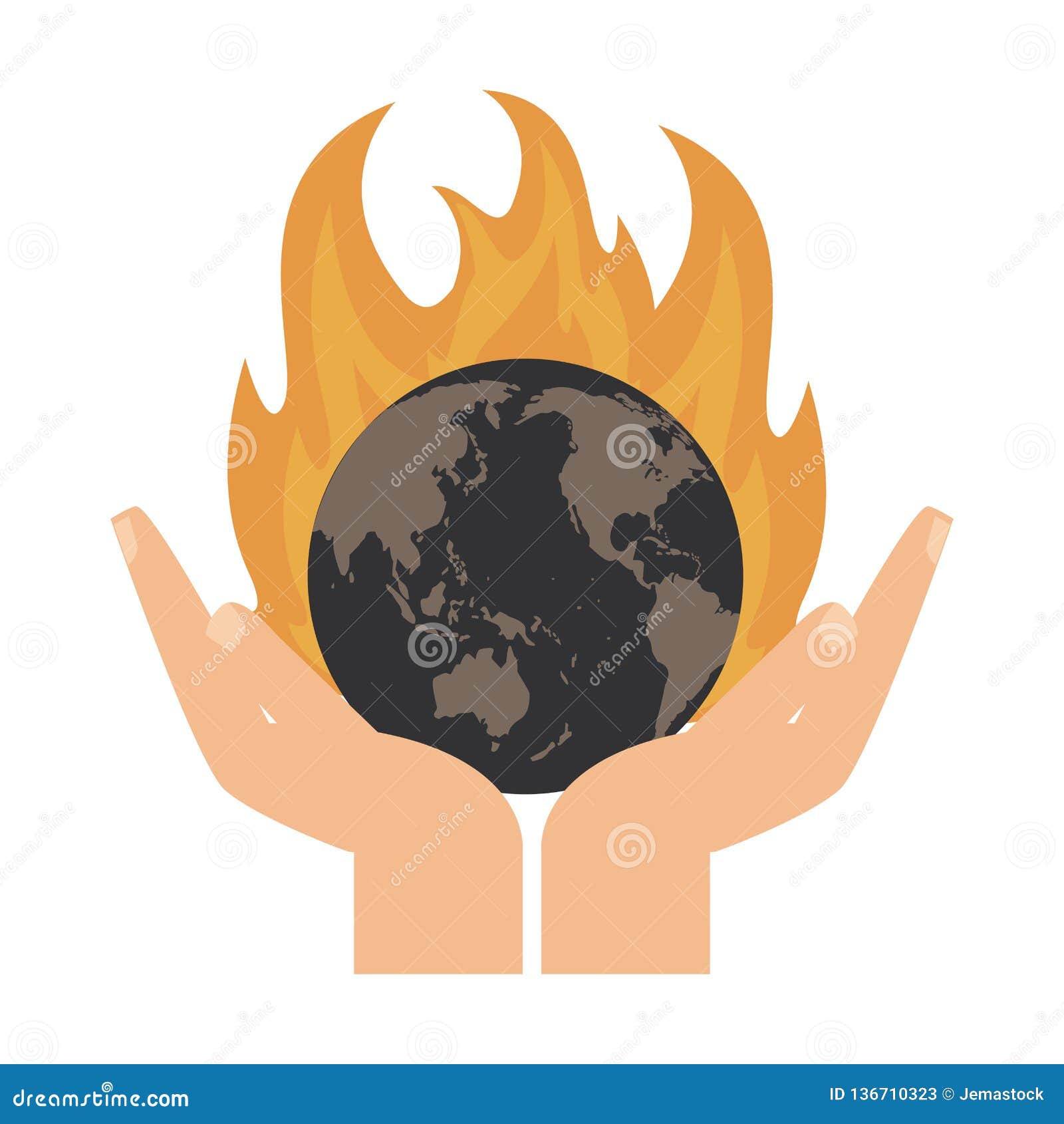 Earth world burning stock vector. Illustration of mysterious - 136710323