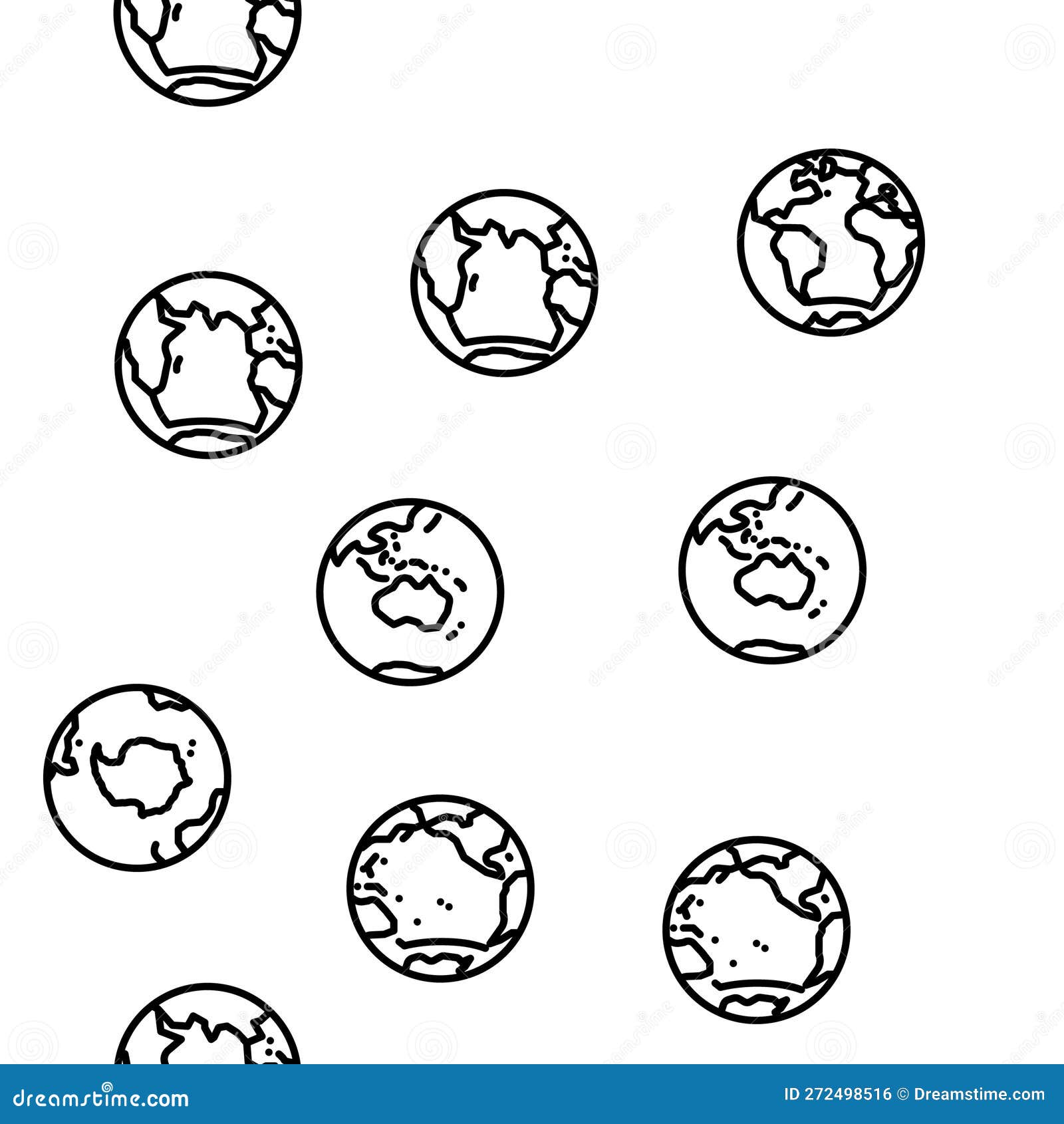 Earth World Globe Planet Vector Seamless Pattern Stock Illustration ...