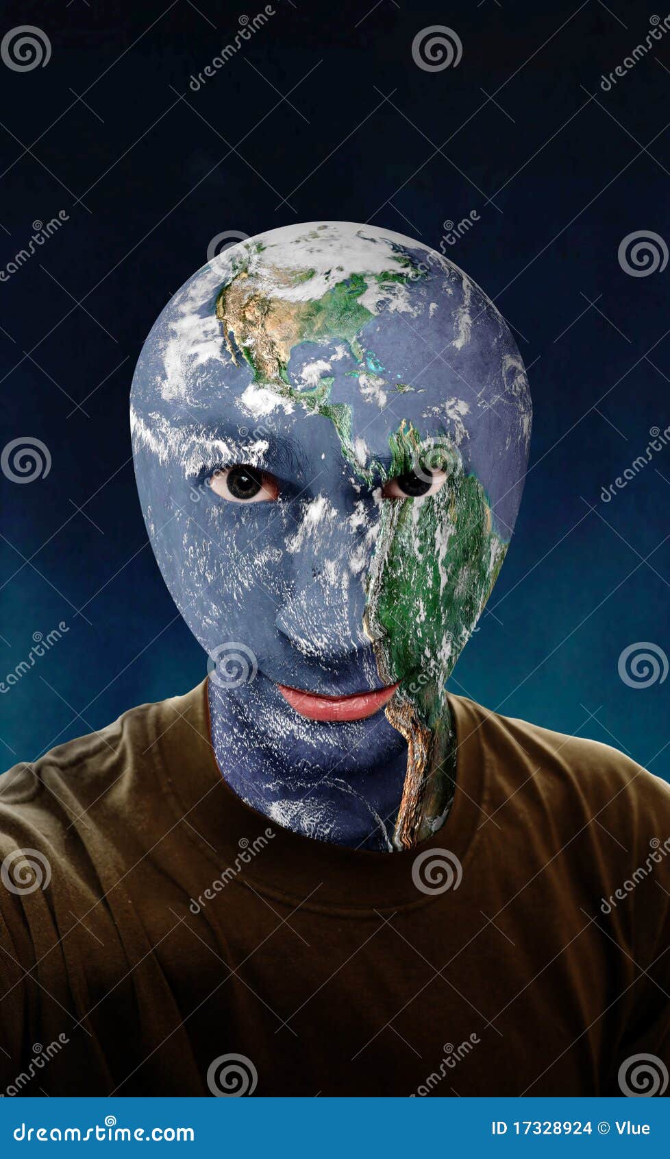 Earth World Head stock photo. Image of bend, face, long - 17328924