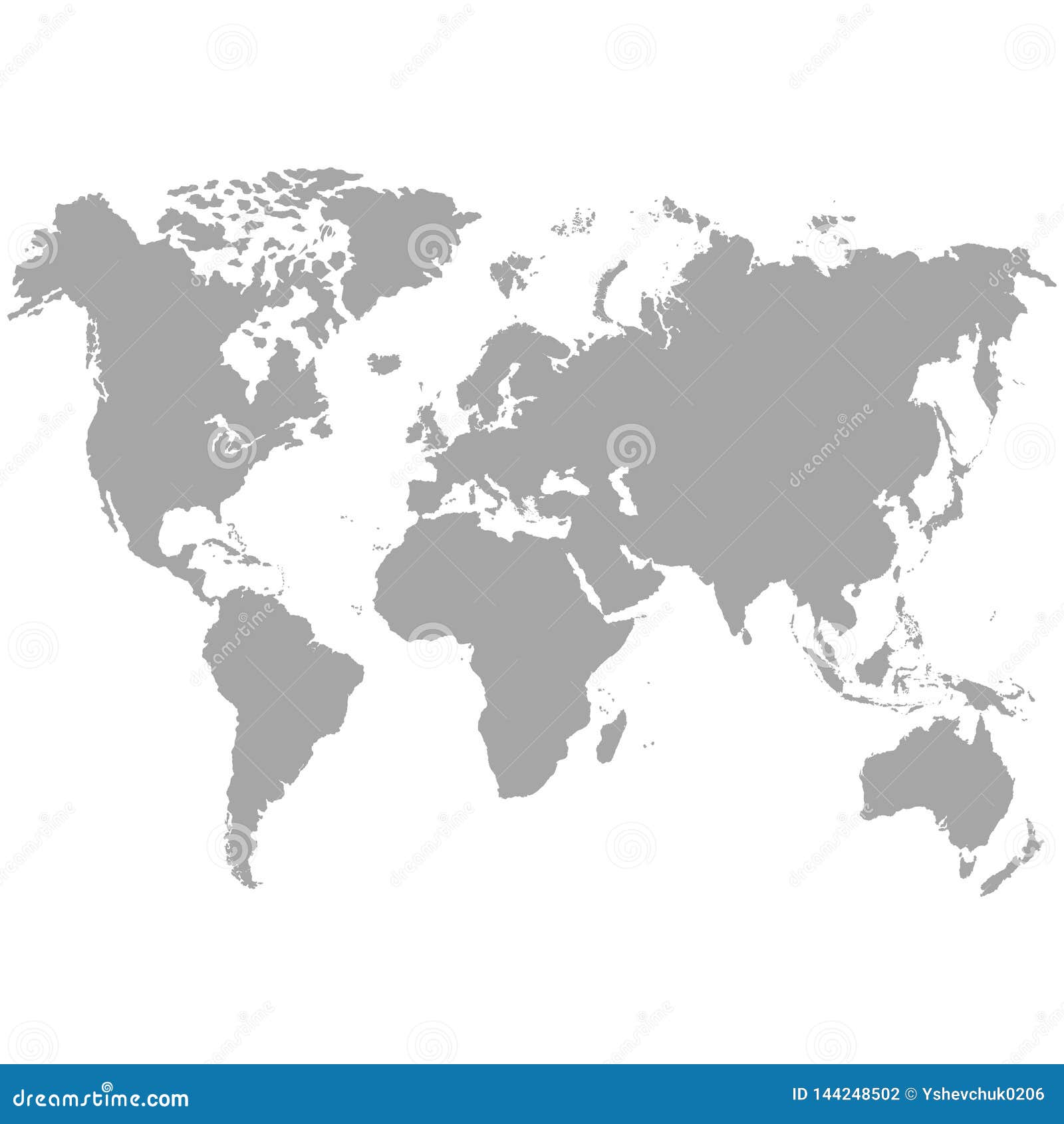 The Earth, World Map on White Background. Vector Illustration Stock ...