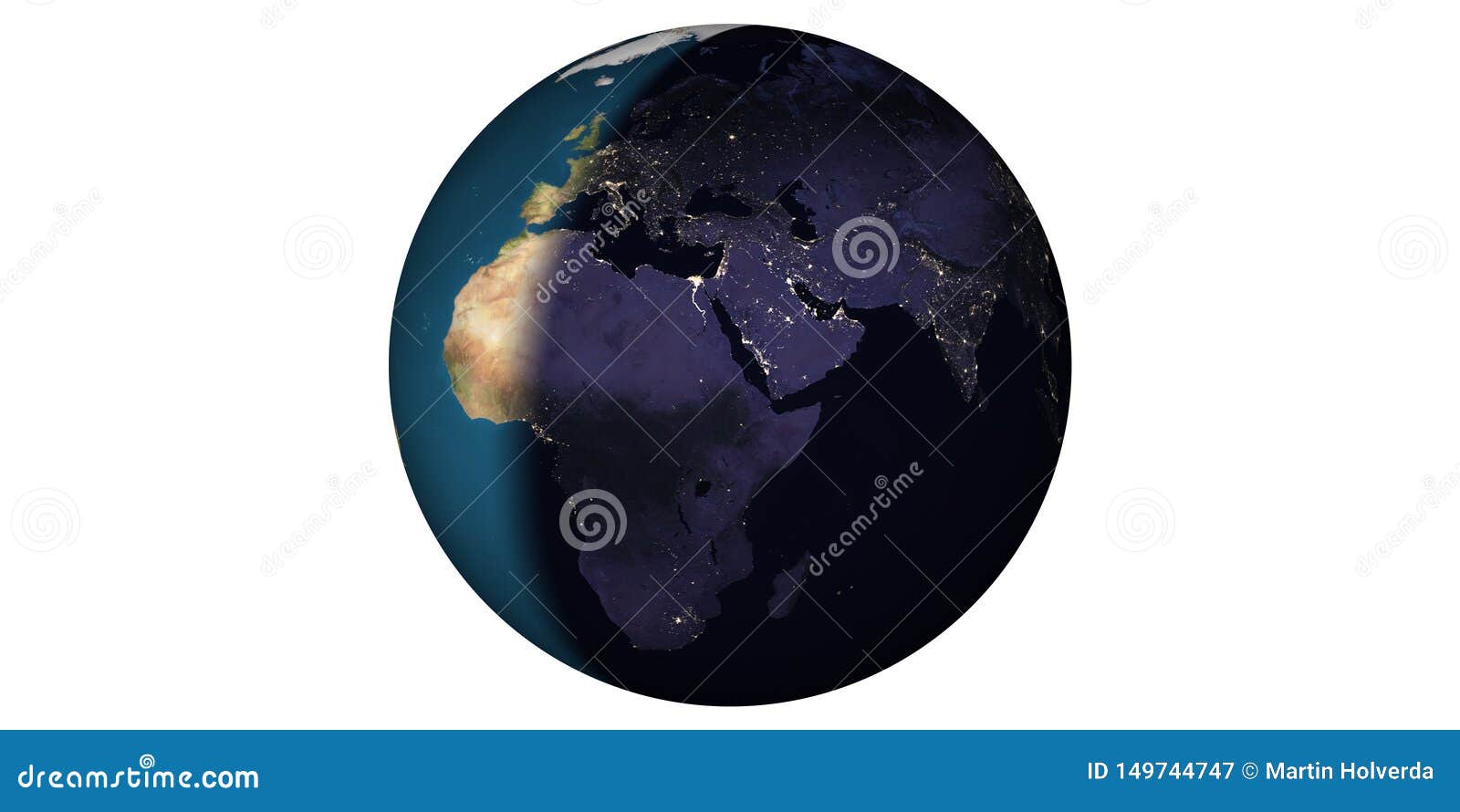Earth World from Space Round White Background Stock Illustration ...