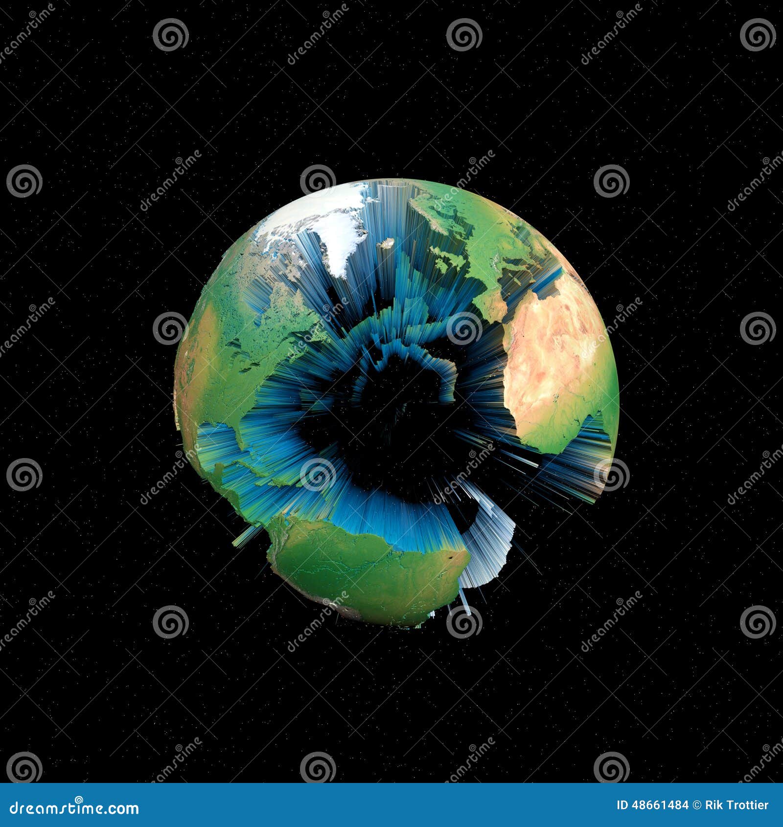 Earth ocean depths stock illustration. Illustration of continents ...
