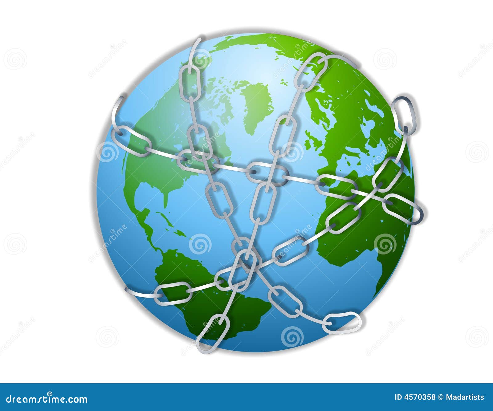 3d Earth Bound By Chains Vector Illustration | CartoonDealer.com #40897856