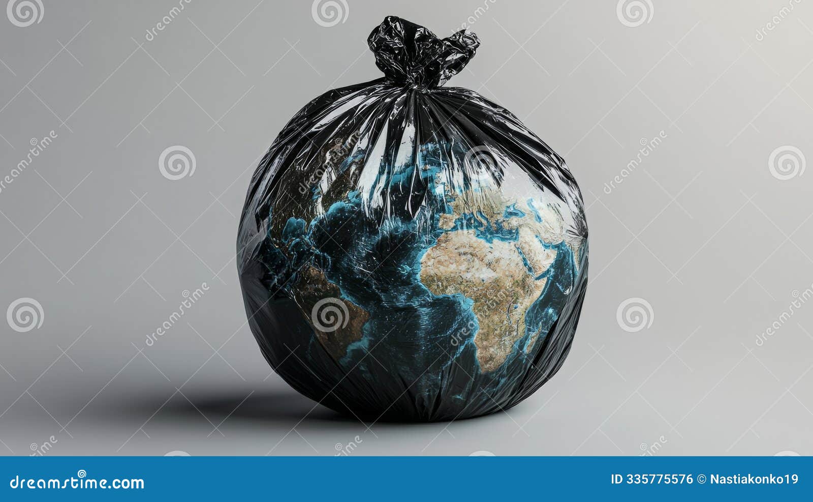 Earth Wrapped in Plastic, Environmental Concept Stock Photo - Image of ...