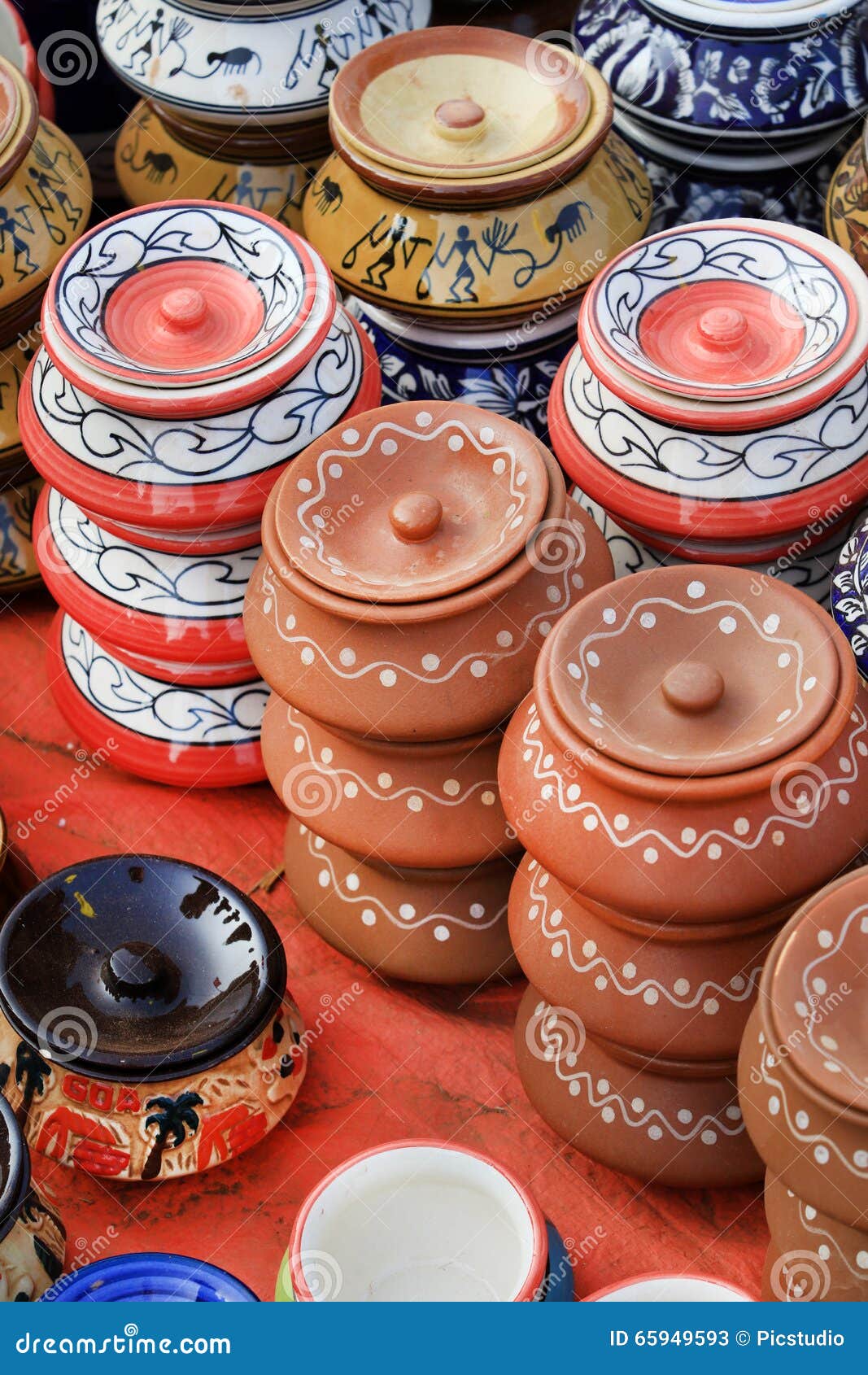 Earthen pots stock image. Image of outdoor, ceramic, beautiful - 65949593