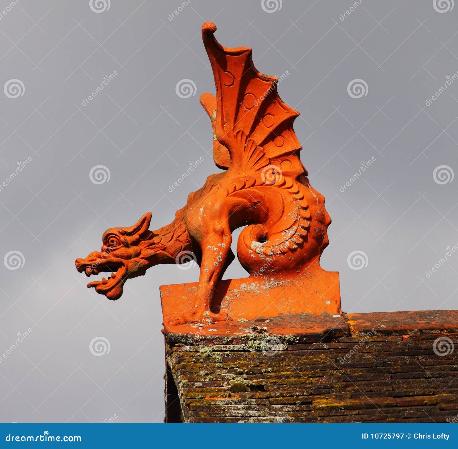 Earthenware Dragon on a Roof Stock Image - Image of earthenware, craft ...