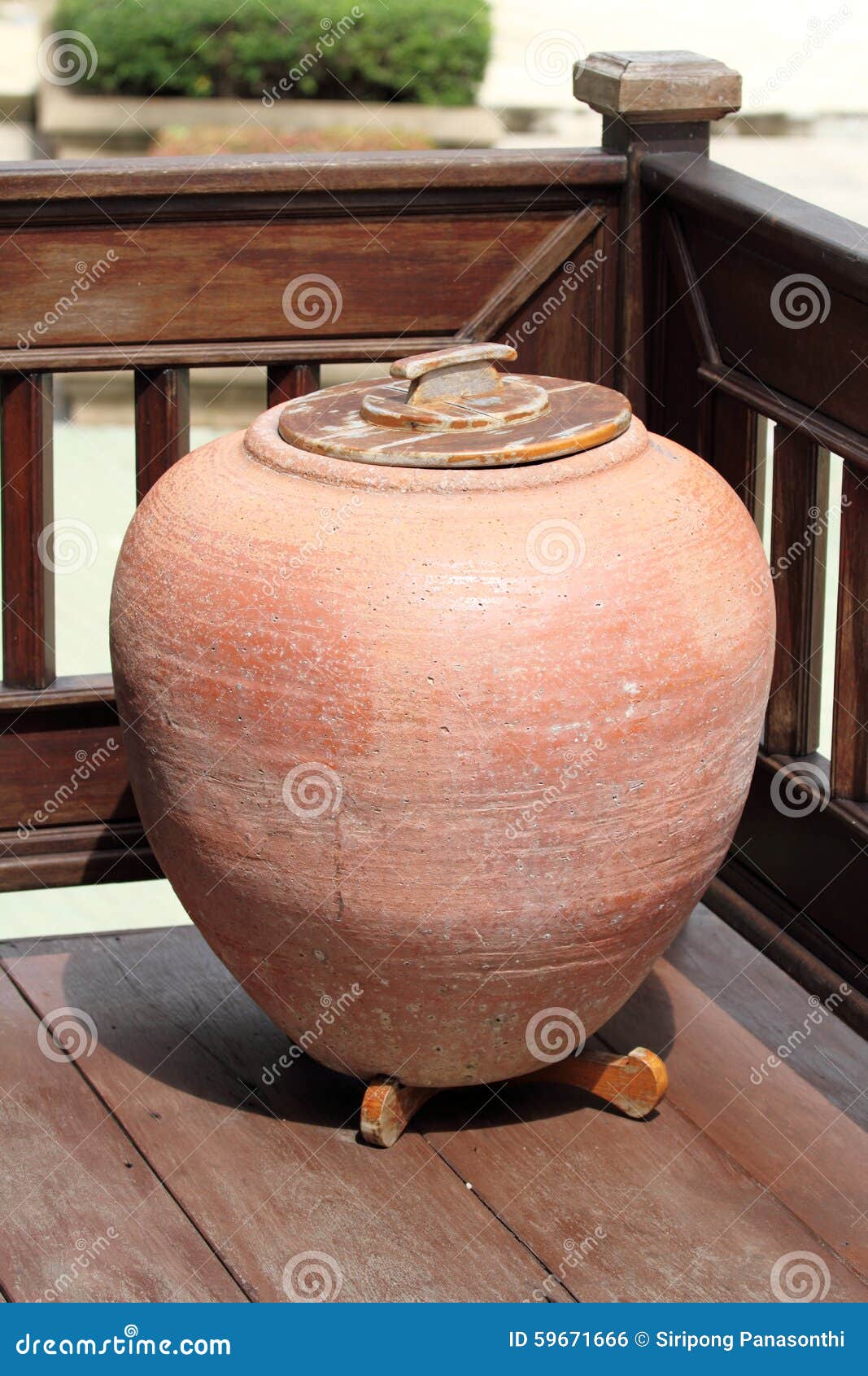 Earthenware Jar Located at the Corner of the Terrace of the House Stock ...
