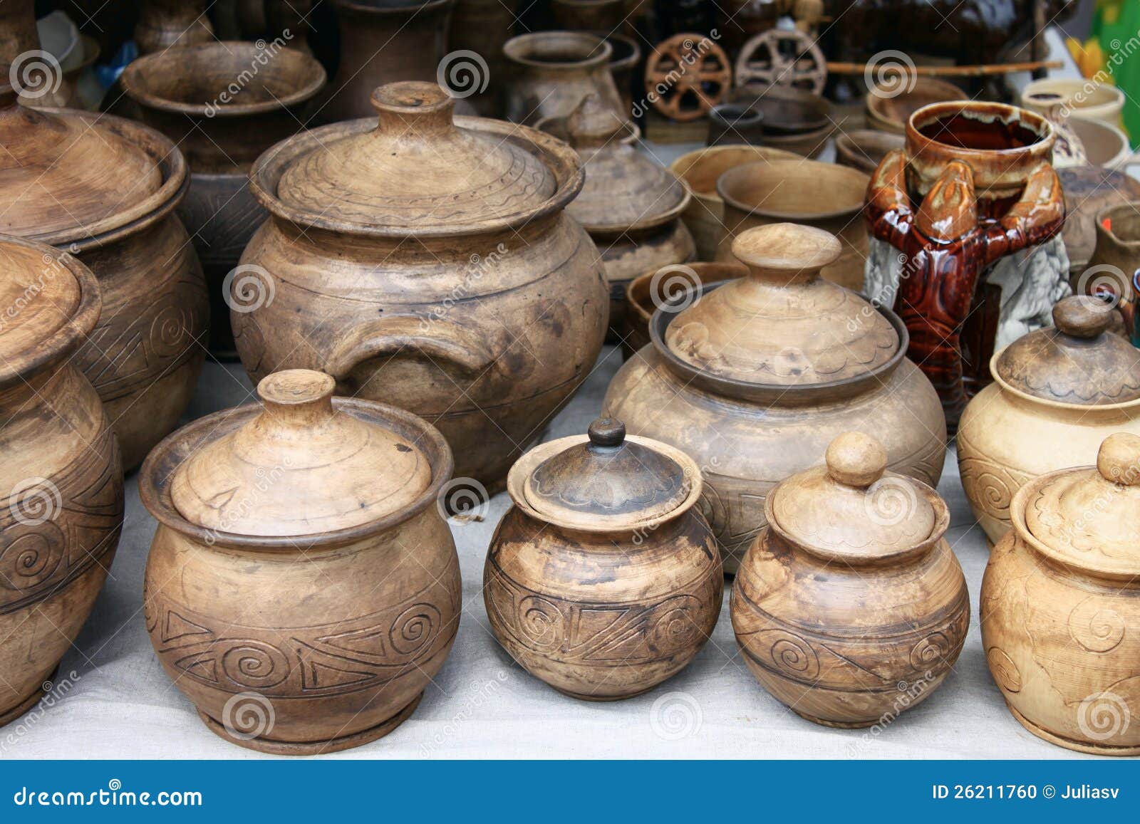 Earthenware in the market stock photo. Image of exhibition - 26211760
