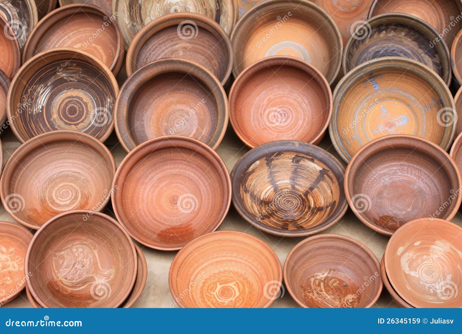 Earthenware in the market stock image. Image of baked - 26345159