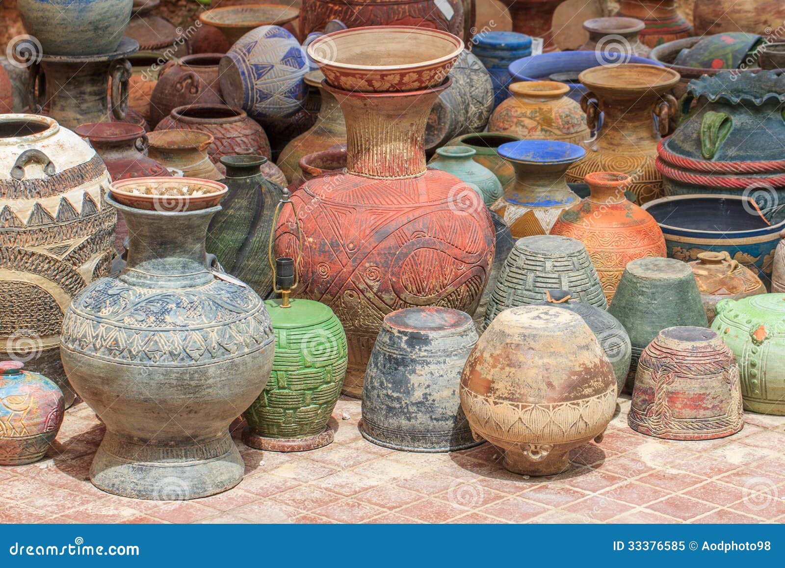 Earthenware stock image. Image of handmade, leaf, thai - 33376585