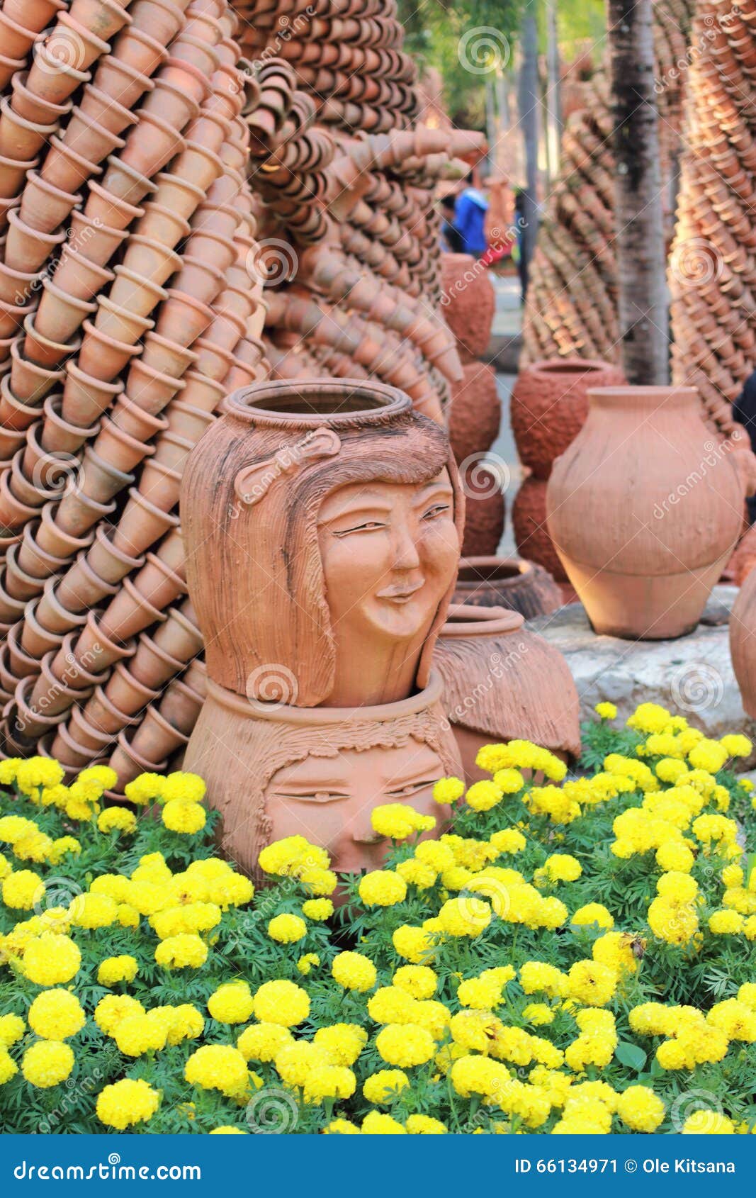Earthenware Sculpture in Garden Stock Image - Image of local, sculpture ...