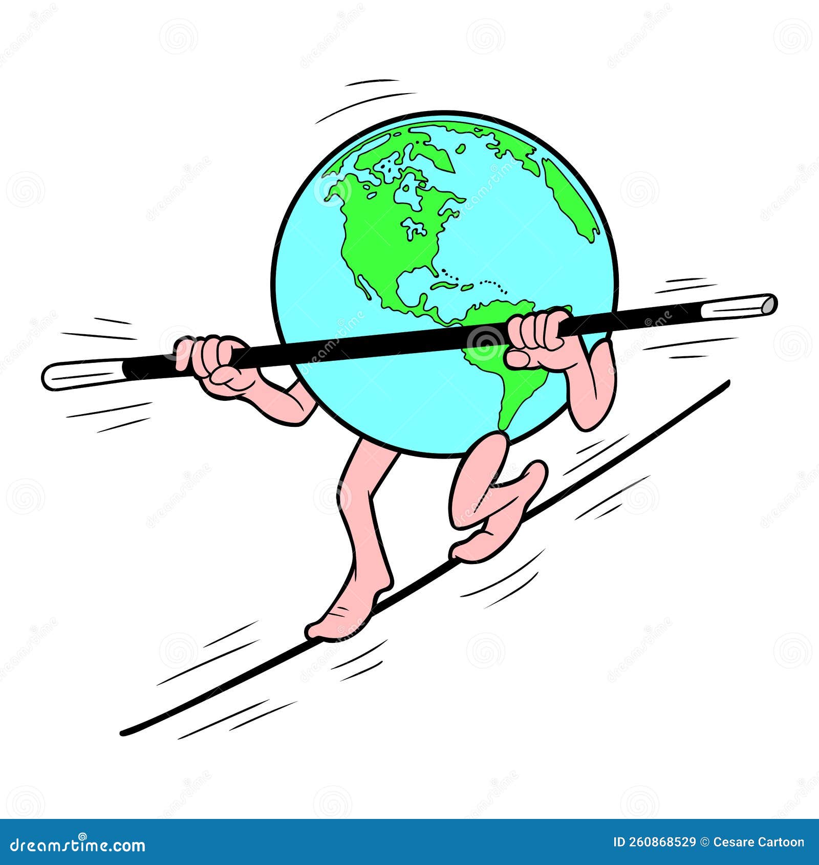 Cartoon earthman acrobat stock vector. Illustration of mascot - 260868529