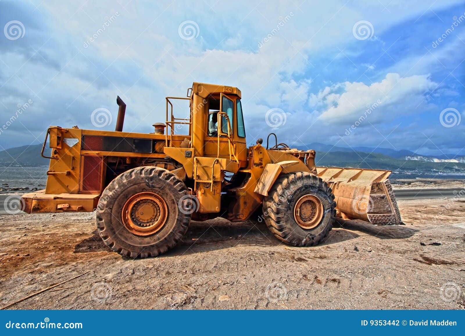 Earthmover Working on Construction Site Stock Photo - Image of ...