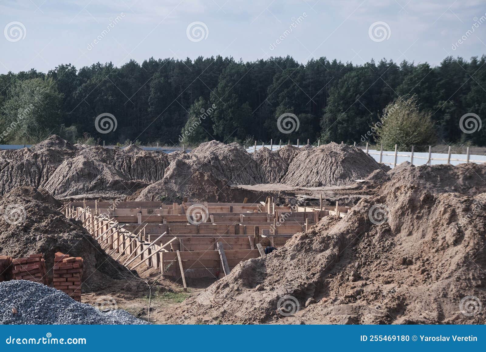Earthmoving Works at Construction Site in the Forest Stock Photo ...
