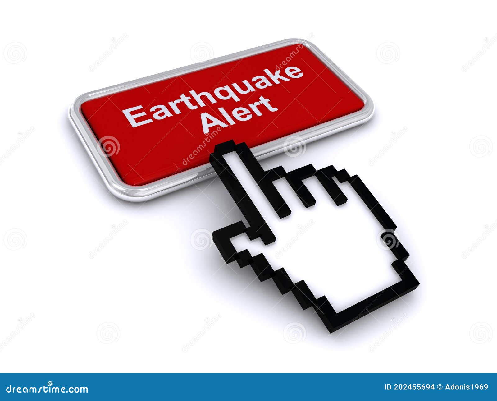 Earthquake Alert Button on White Stock Illustration - Illustration of ...