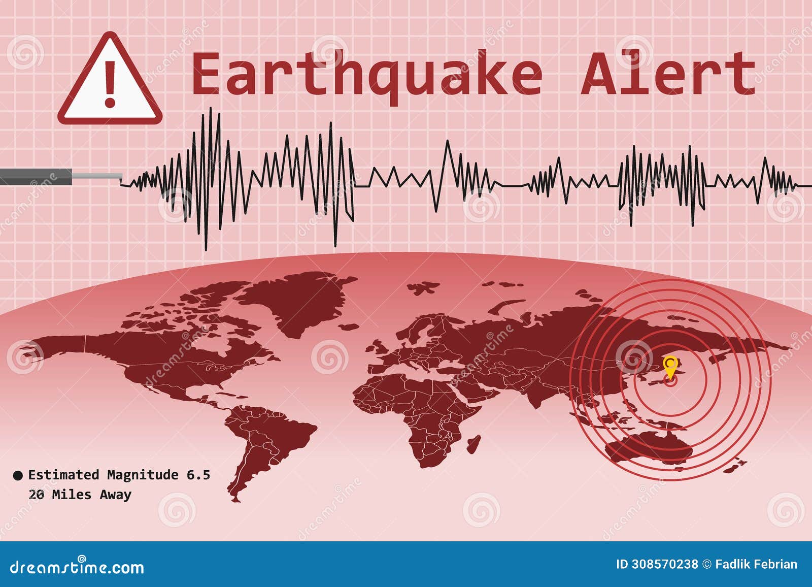 Earthquake App Alert On The Phone With Safety Guide. Pulsation ...