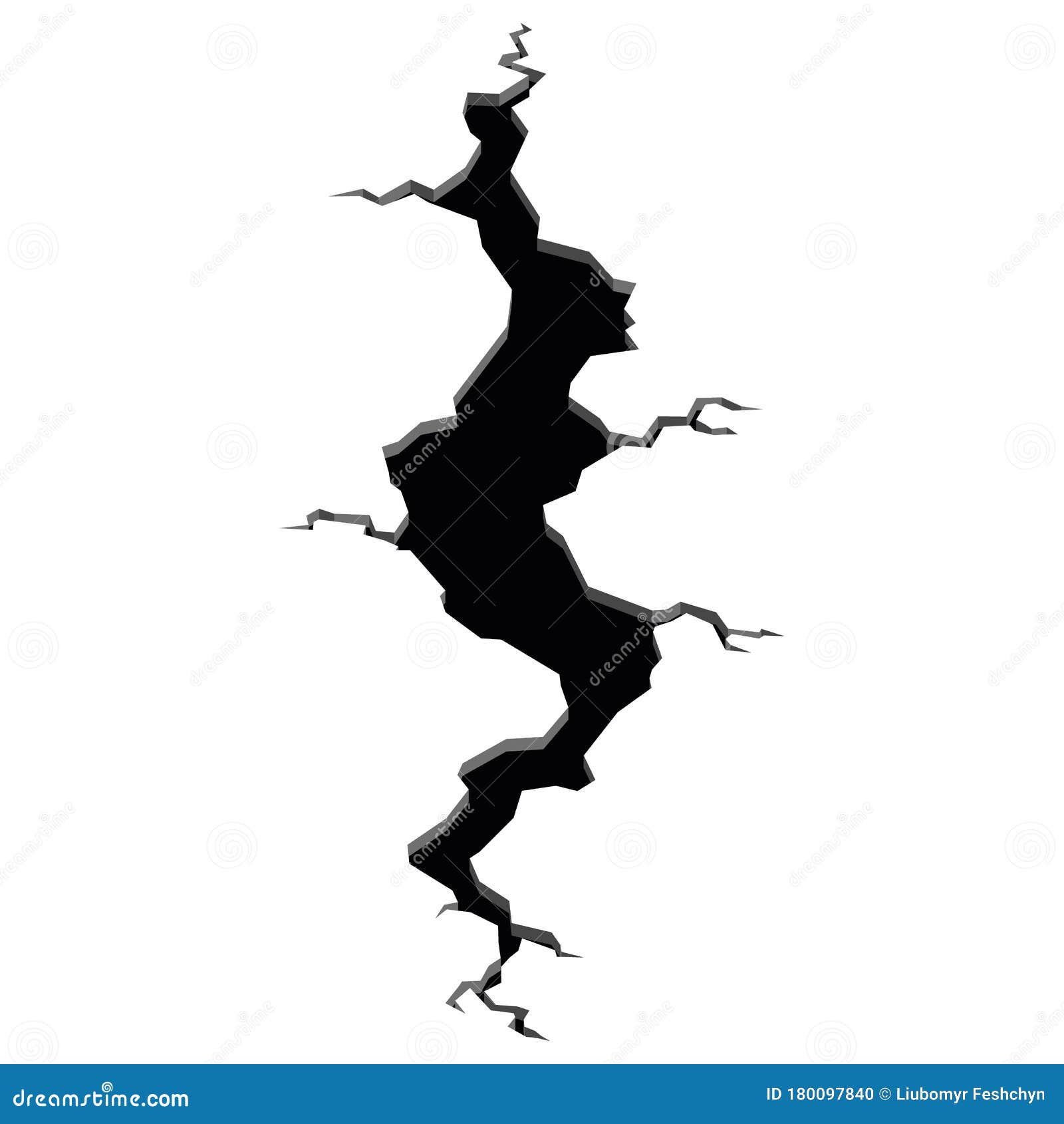 Earthquake Cracks. Hole In Ground With Cracking And Earth Destruction ...