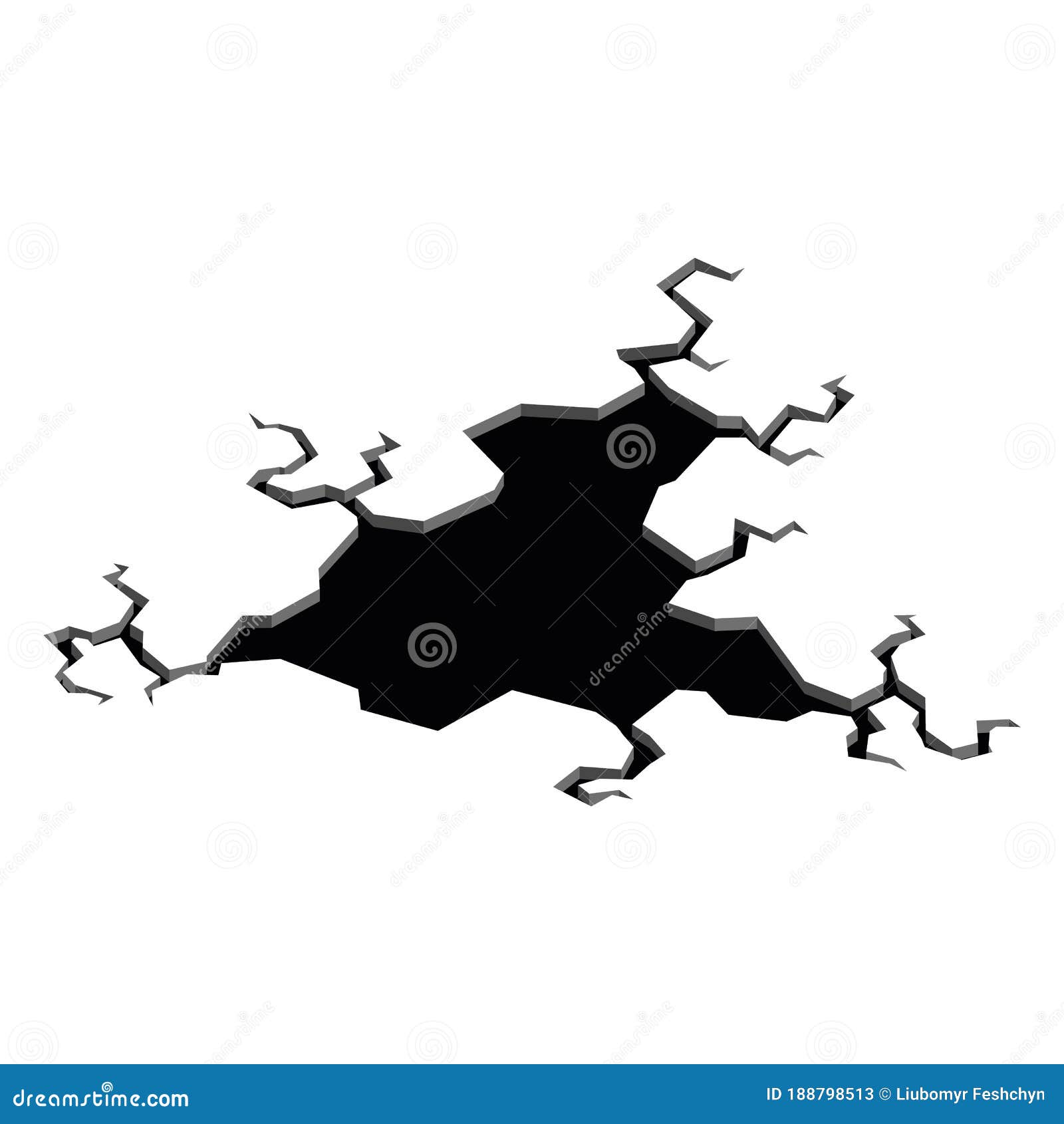 Earthquake Cracks. Hole In Ground With Cracking And Earth Destruction ...