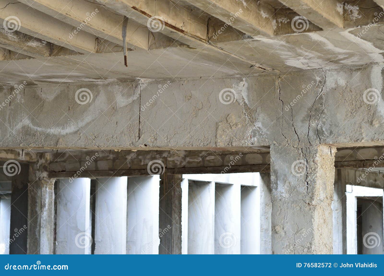 Earthquake Damage Failure Column Stock Photo - Image of frames, close ...